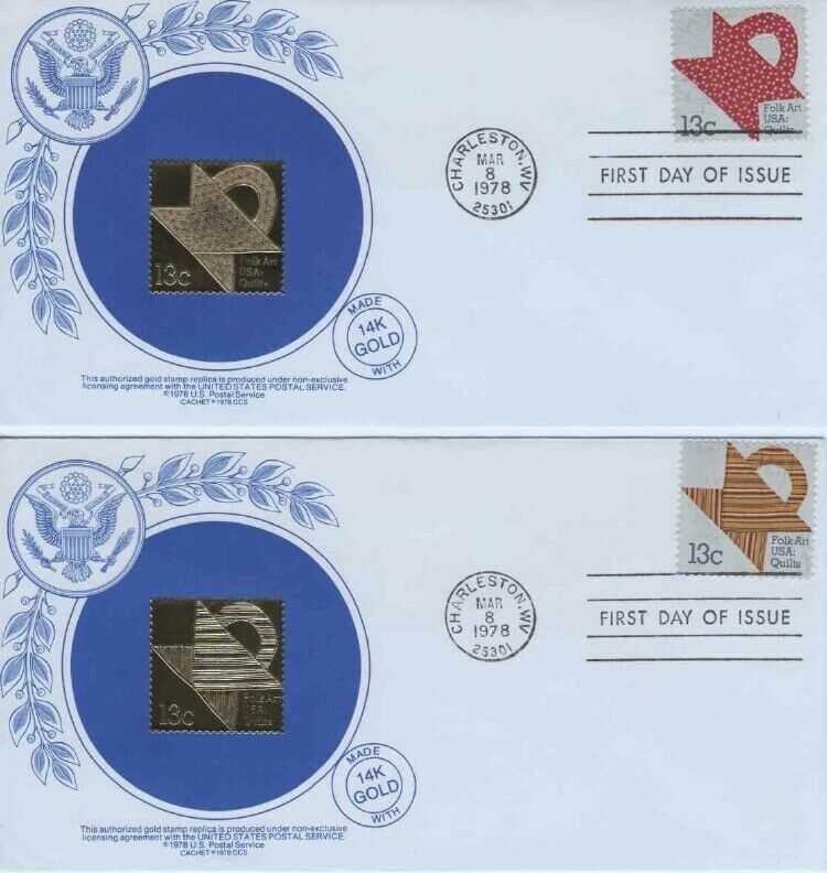 1745/1748 15c FOLK ART USA QUILTS - CCS Gold cachet set of 4 | United ...