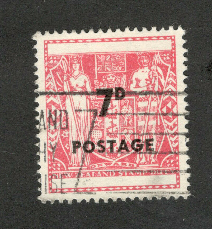 NEW ZEALAND - USED STAMP- 7d Postage Surcharged stamp - OVERPRINT ...