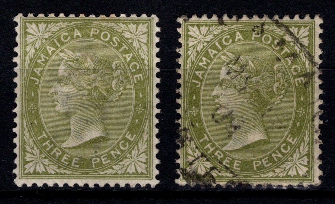 Jamaica 1883-97 Victoria Def., 3d sage-green [Unused/Used] | Caribbean ...