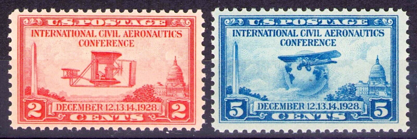 US STAMPS, SC# 649-650, 2-5c 1928, CV$17.50 Mint Never Hinged | United ...