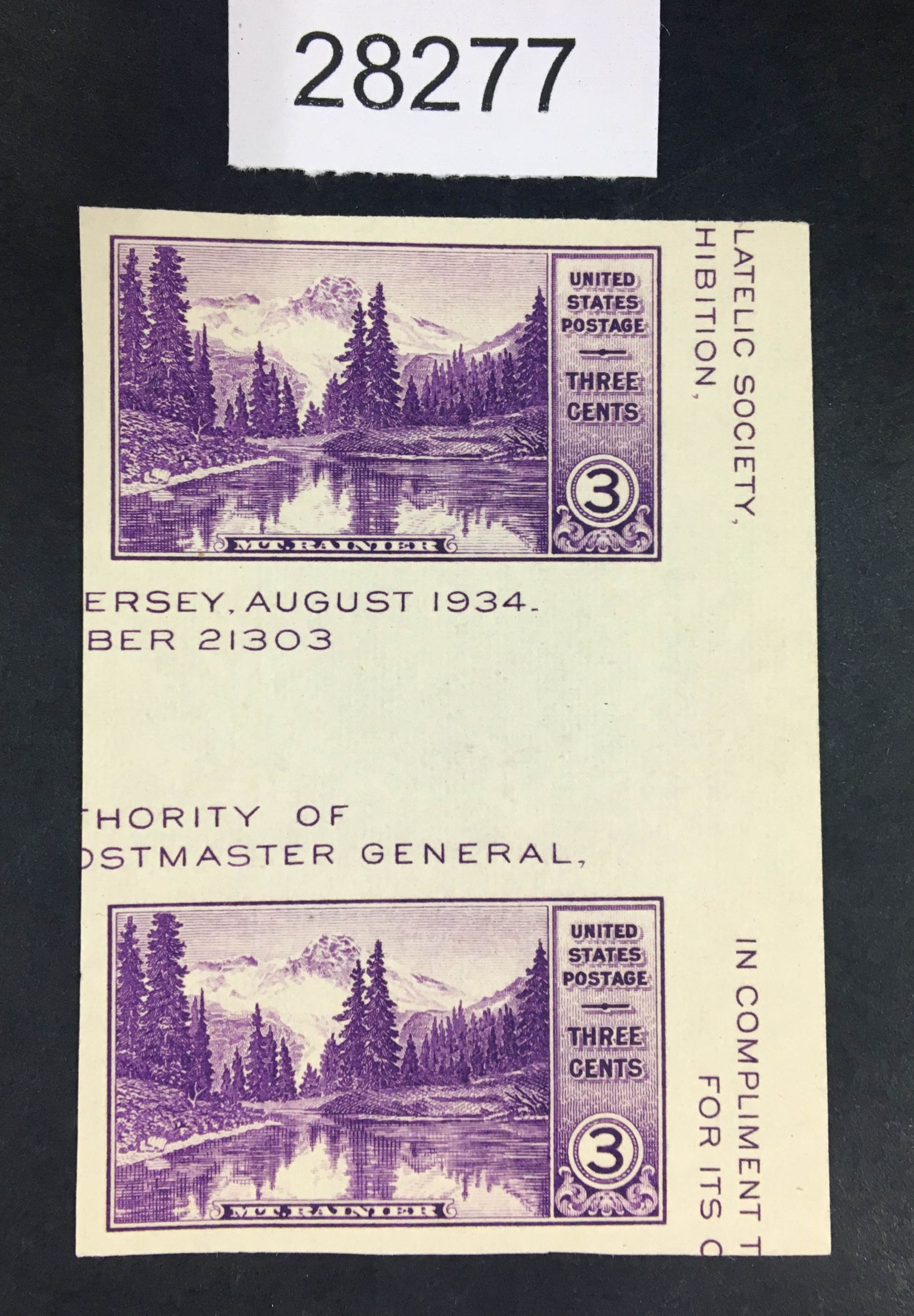 US Stamps # 770a Horizontal Gutter Pair Unused NO GUM $ LOT #28277 ...