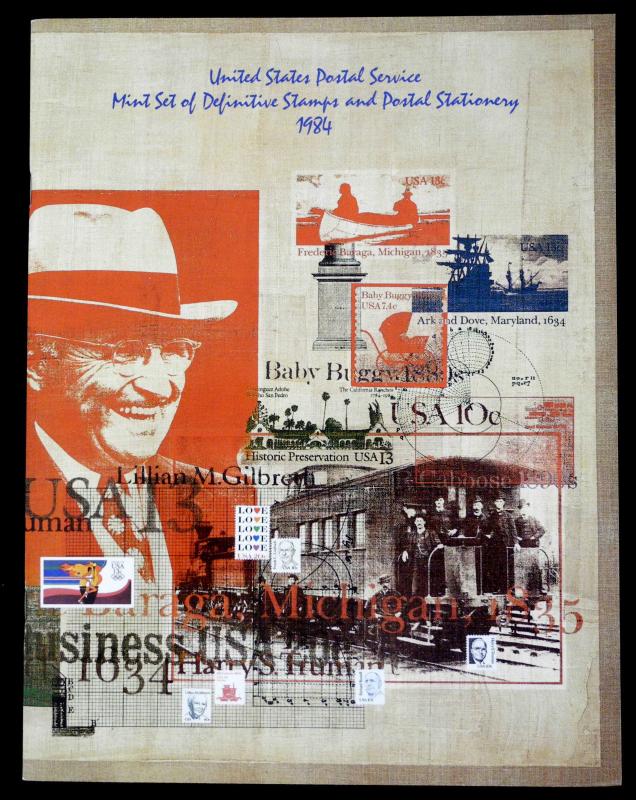 1984 US Postal Definitive & Postal Stationery Mint SET Mini Album (Esp# ...