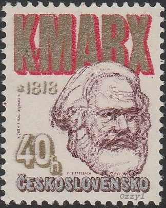 Czechoslovakia 1978 Sc#2156, SG#2384 40h Karl Marx Writer MINT-XF-OG-NH. | Europe - Czech ...