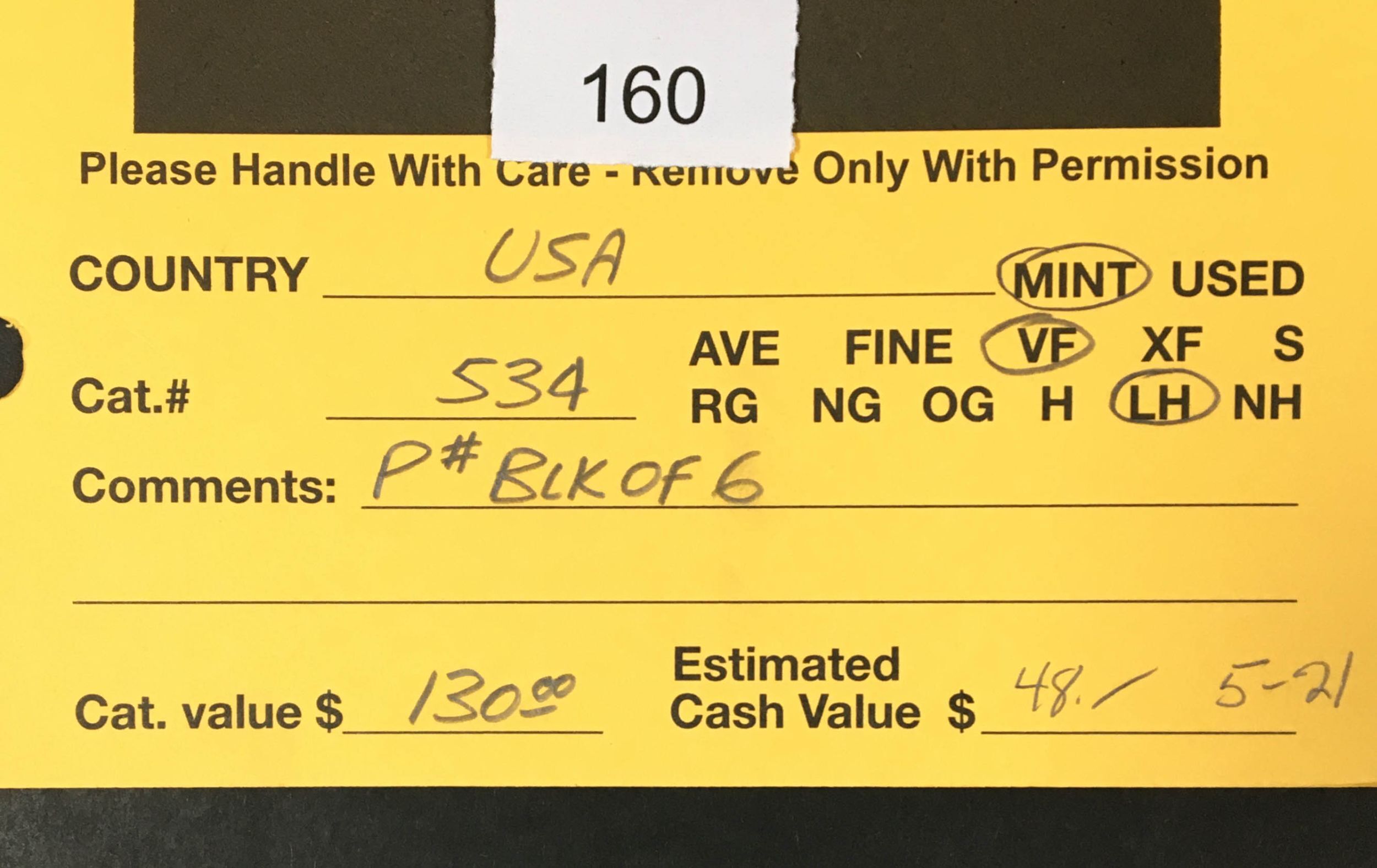 US Stamps # 534 Mint OG LH Plate Block LOT #160 | United States ...