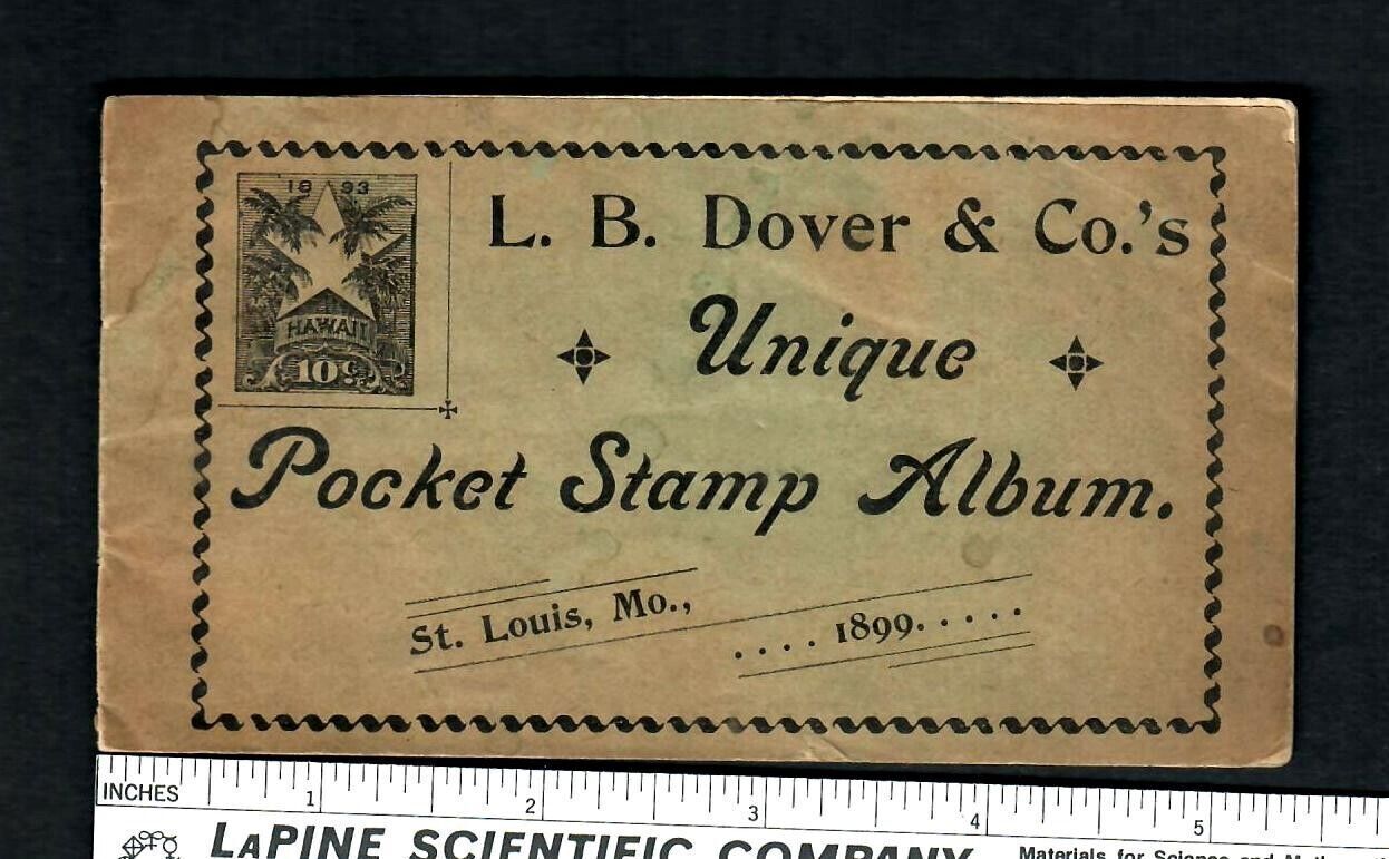 CO1 "RARE" 1899 Pocket Stamp Album Dover & Co's. St. Louis Mo. 20 pages ...