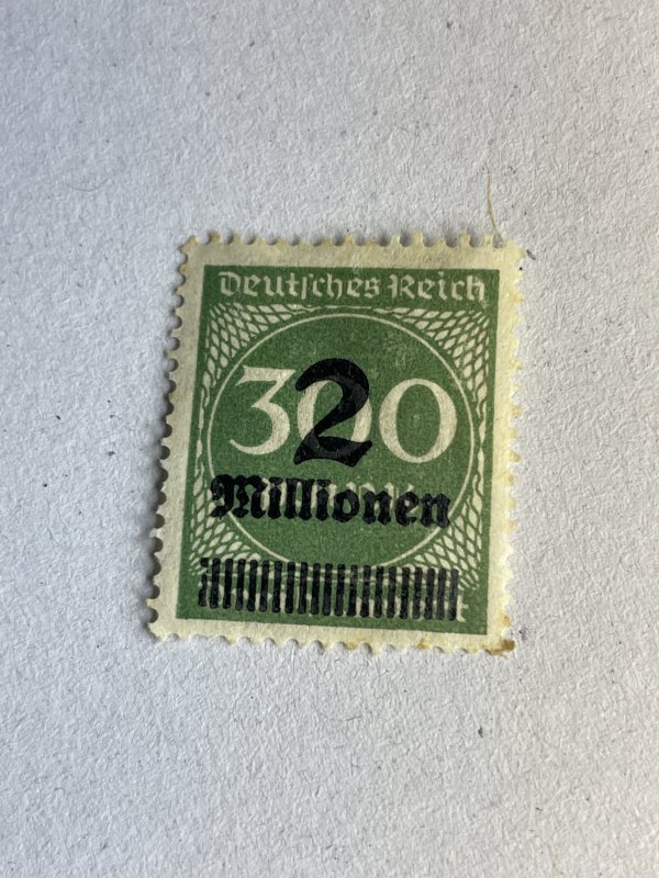 Vintage Deutsches Reich German Stamp 2 Million overprint 300 Mark ...