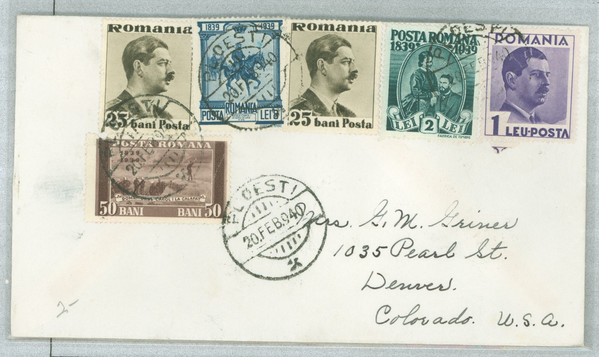 Romania 1940 Ploesti - Denver, no receiving postmark. | Europe ...