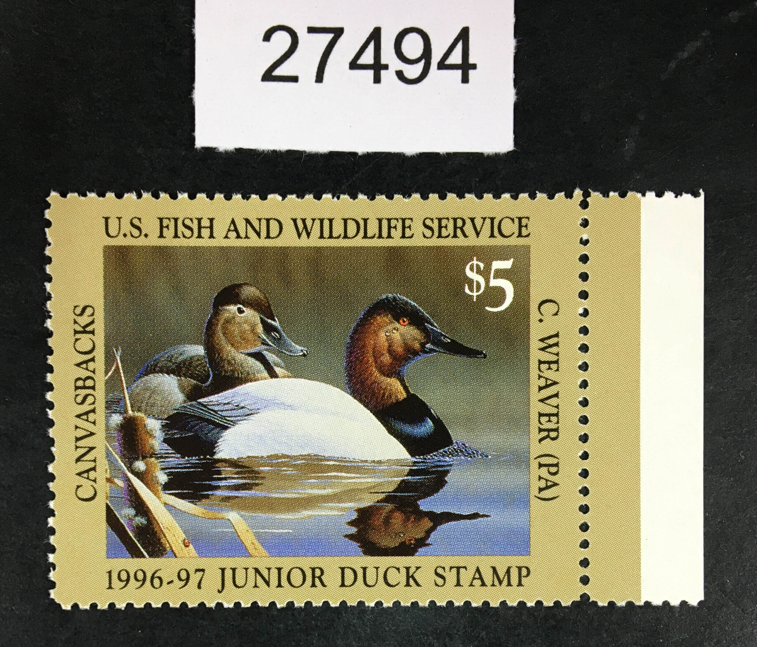 US Stamps # Jds4 Junior Duck Stamp Mint OG NH $1,000 LOT #27494 ...
