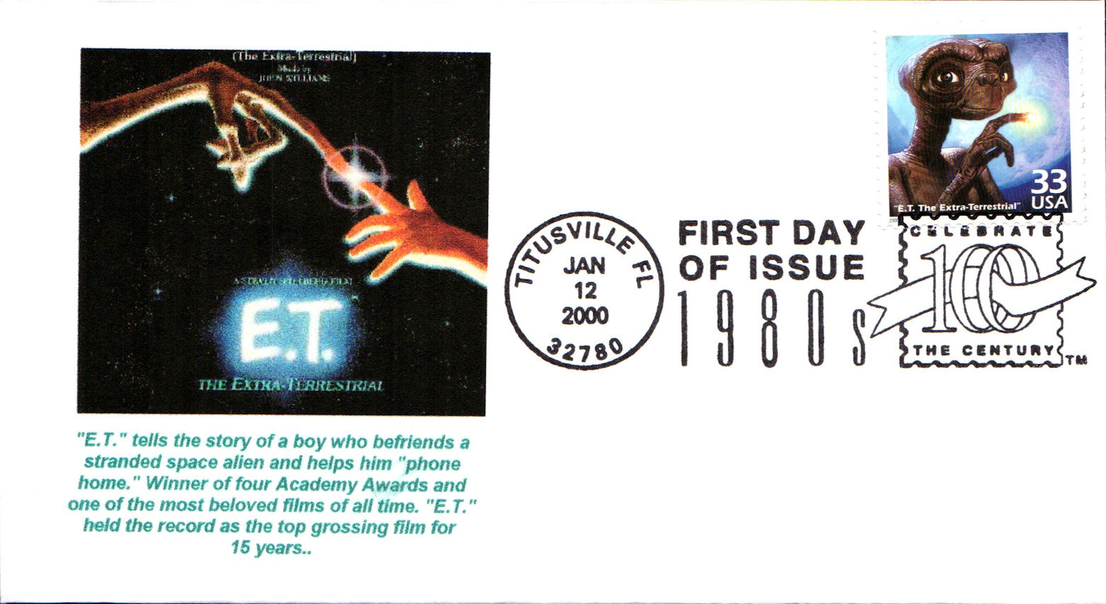#3190m E.T. The Extra-Terrestrial Therome FDC | United States, General ...