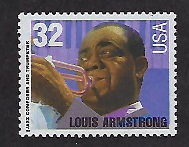 Catalog # 2982 Single Stamp .32 cent Louis Armstrong Jazz Musican Black ...