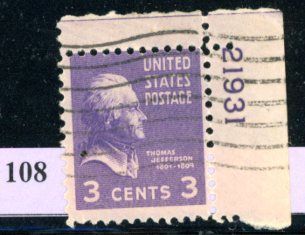 PKStamps - USA - 807 - Used - Plate Number Single #21-108 | United ...