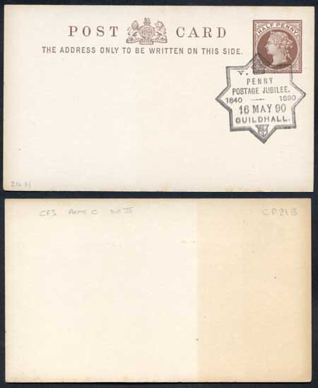 CP21b QV 1/2d Brown Inland Card Format CF3 Stamp L3 Size A Pre ...