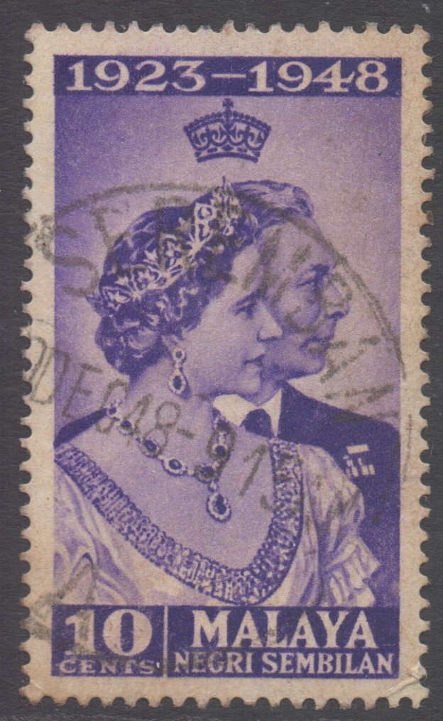 Malaya Negri Sembilan Scott 36 - SG40, 1948 Silver Wedding 10c used ...