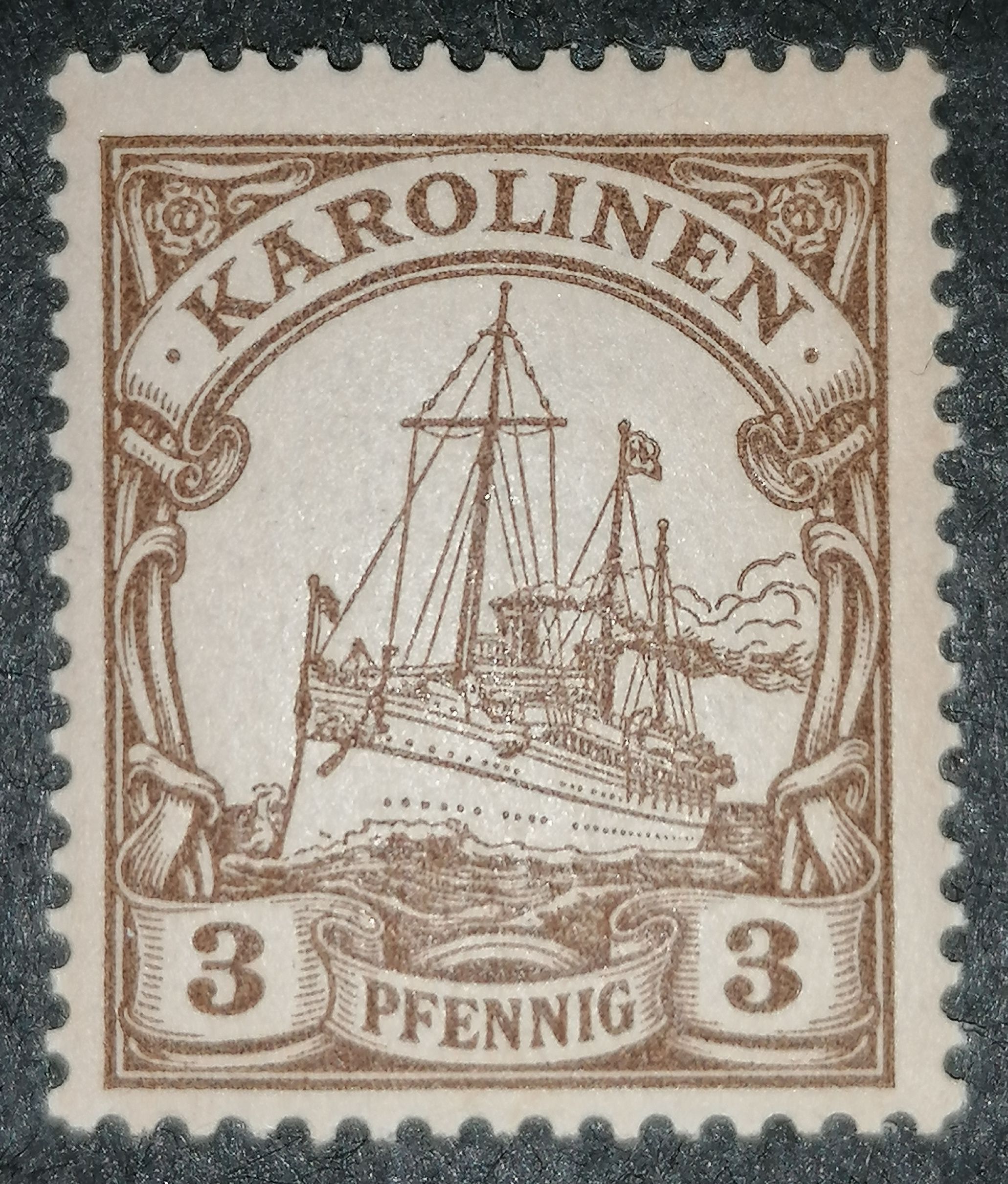 German Colonies Karolinen 1899 3pf Yacht MNH Fresh OG Scarce | Europe ...