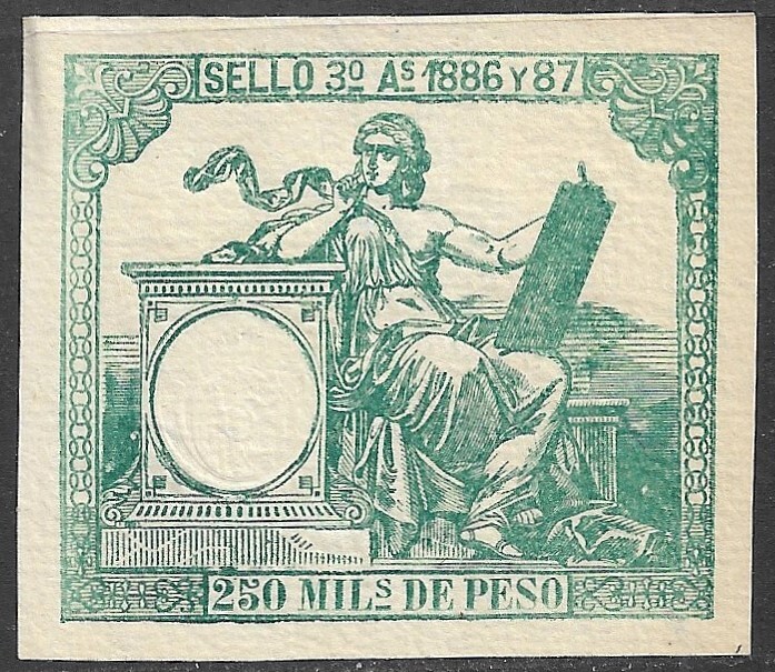 CUBA 1886 250m Stamp Tax Sellos Cut Square Revenue Used | Caribbean ...