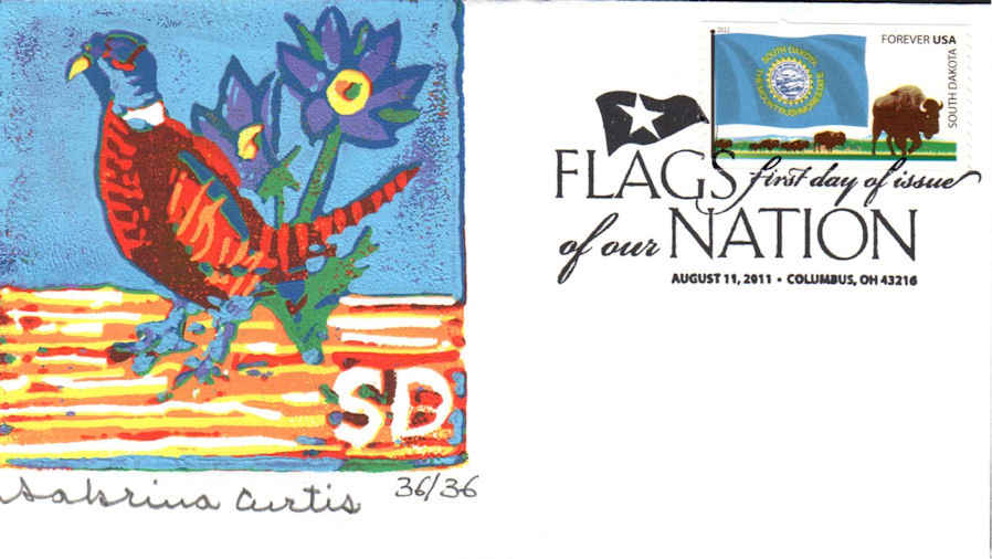 #4321 FOON: South Dakota State Flag S Curtis FDC | United States ...