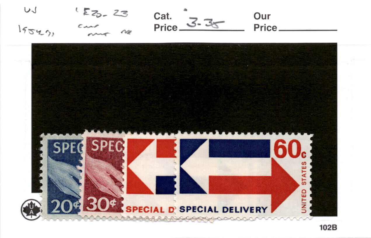 United States Postage Stamp, #E20-E23 Mint NH, 1954-1971 Special ...