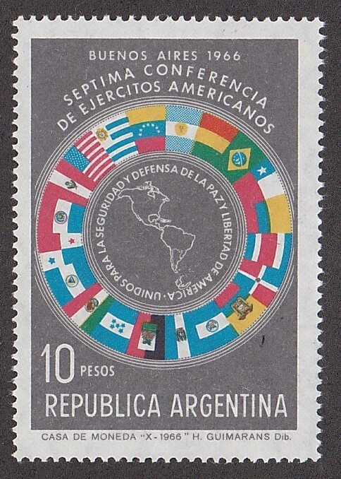 Argentina # 810, Flags & Maps of Americas, Mint, LH | Central & South ...