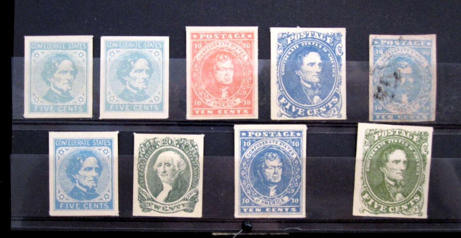 US/Confederate States - 9 Confederate Stamps - Reproductions | United ...
