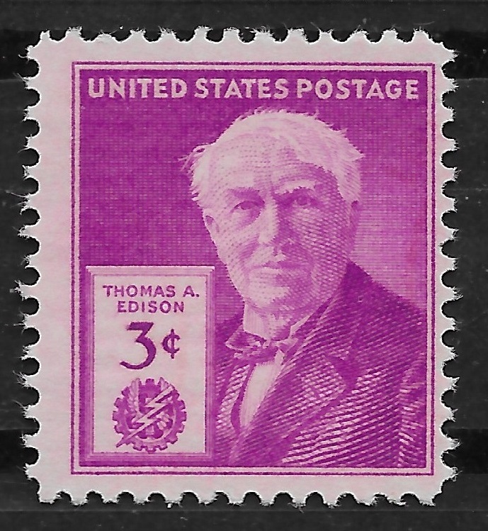 US #945 3c Thomas A Edison ~ MNG | United States, General Issue Stamp ...