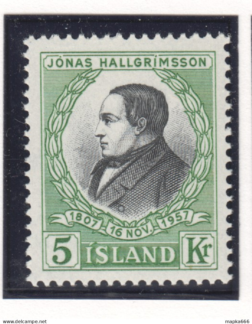 Sp696 1957 Iceland Jonas Hallgrimsson Michel #322 1St Mnh | Europe - Iceland, Stamp / HipStamp