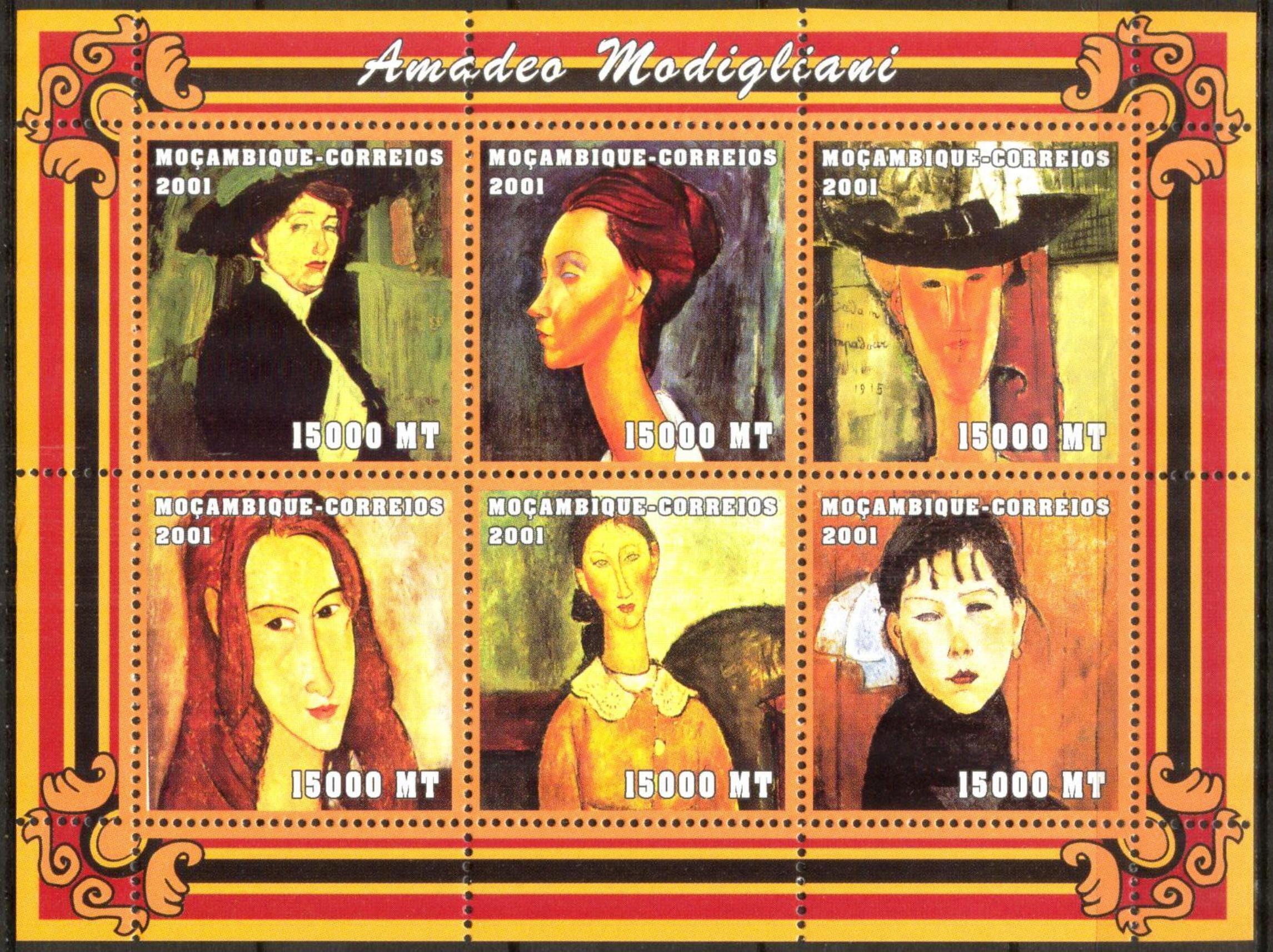 Mozambique 2001 Art Paintings Amadeo Modigliani Sheet MNH | Africa ...