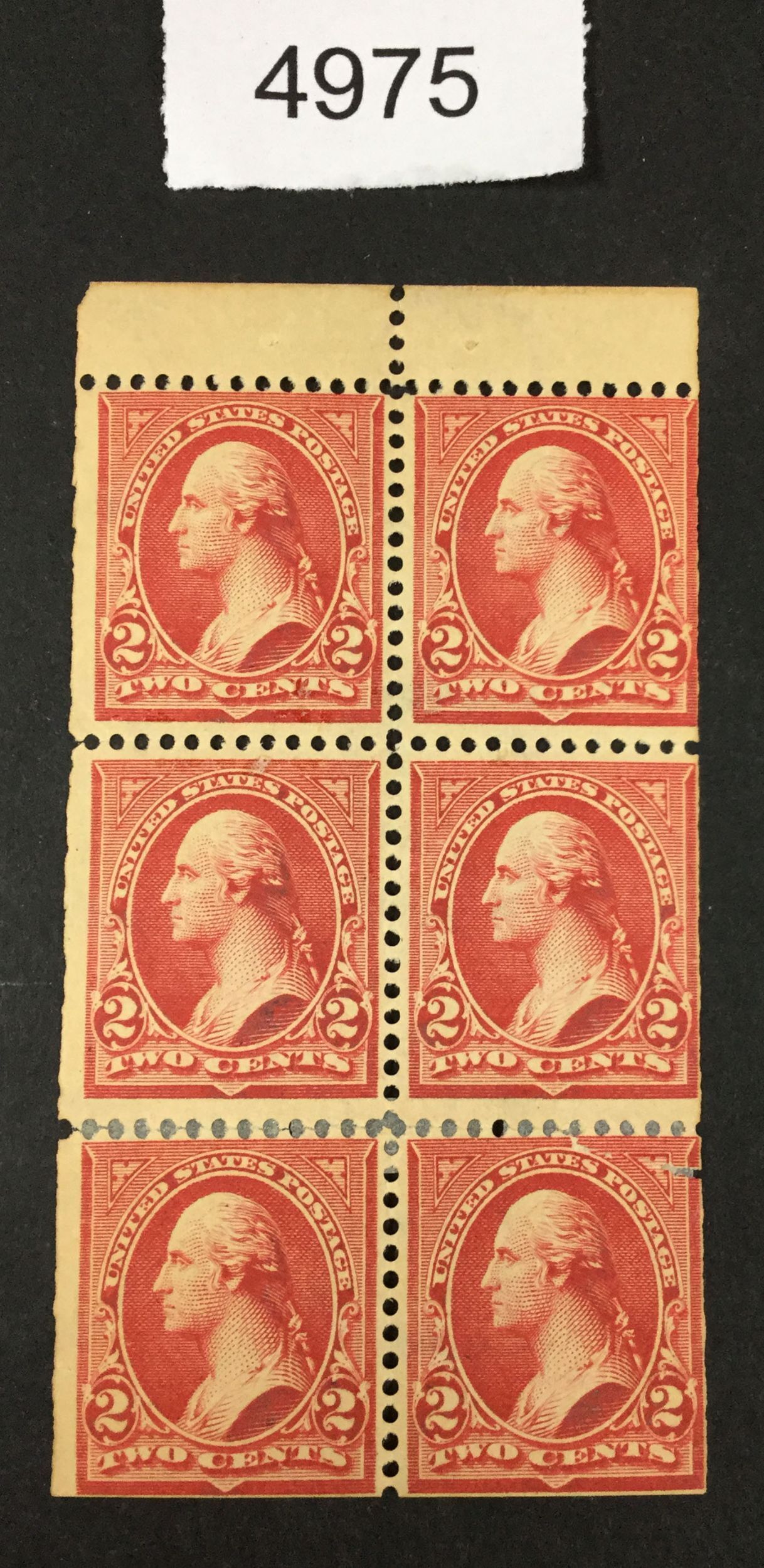 US Stamps #279Br Mint OG H Bottom 2 Stamps Reattached LOT #4975 ...