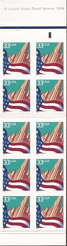 US Stamp - 1999 Flag and City - Booklet of 20 Stamps - Scott #BK276 ...