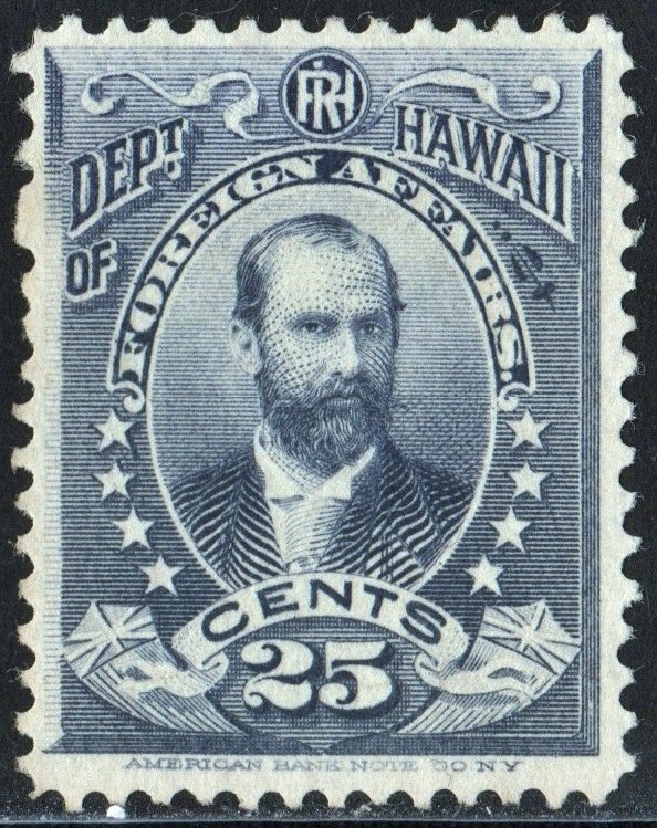 Hawaii SC#O6 25¢ Official: Lorrin Andrews Thurston (1896) Uncancelled ...