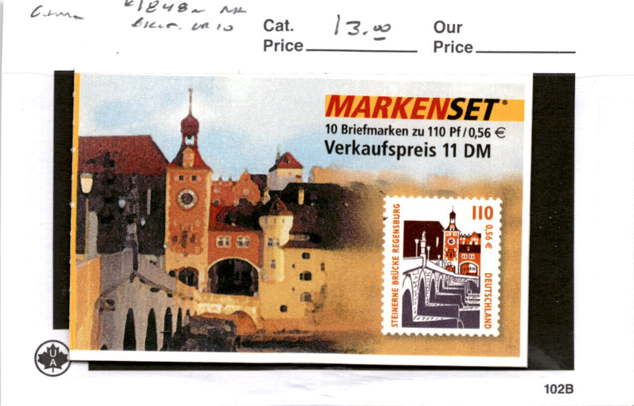 Germany, Postage Stamp, #1848a Booklet Mint NH, 1994 Historic Sites (AB ...