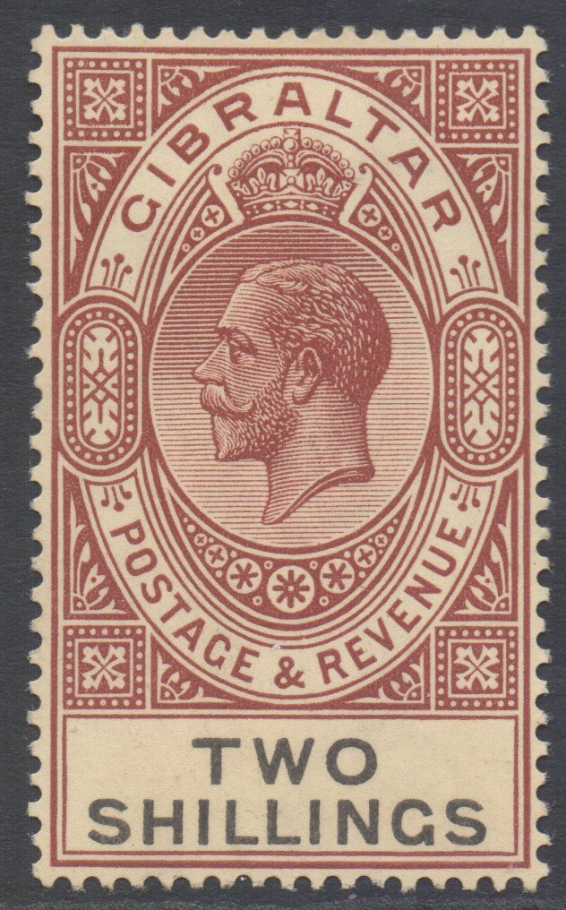 Gibraltar Scott 86 - SG99a, 1921 George V 2/- MH* | Europe - Gibraltar ...