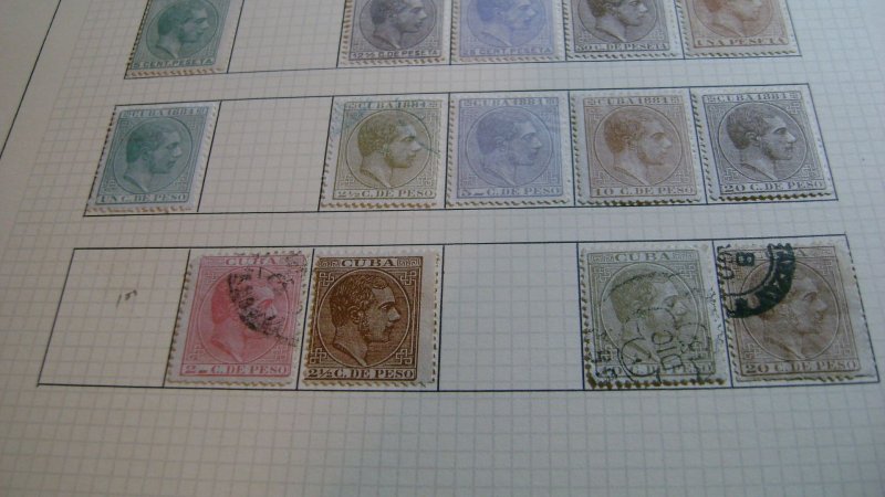 Cuba-(1878)-Lot of 23-Stamps on Album Page-Mh and Used -Scott Catal ...