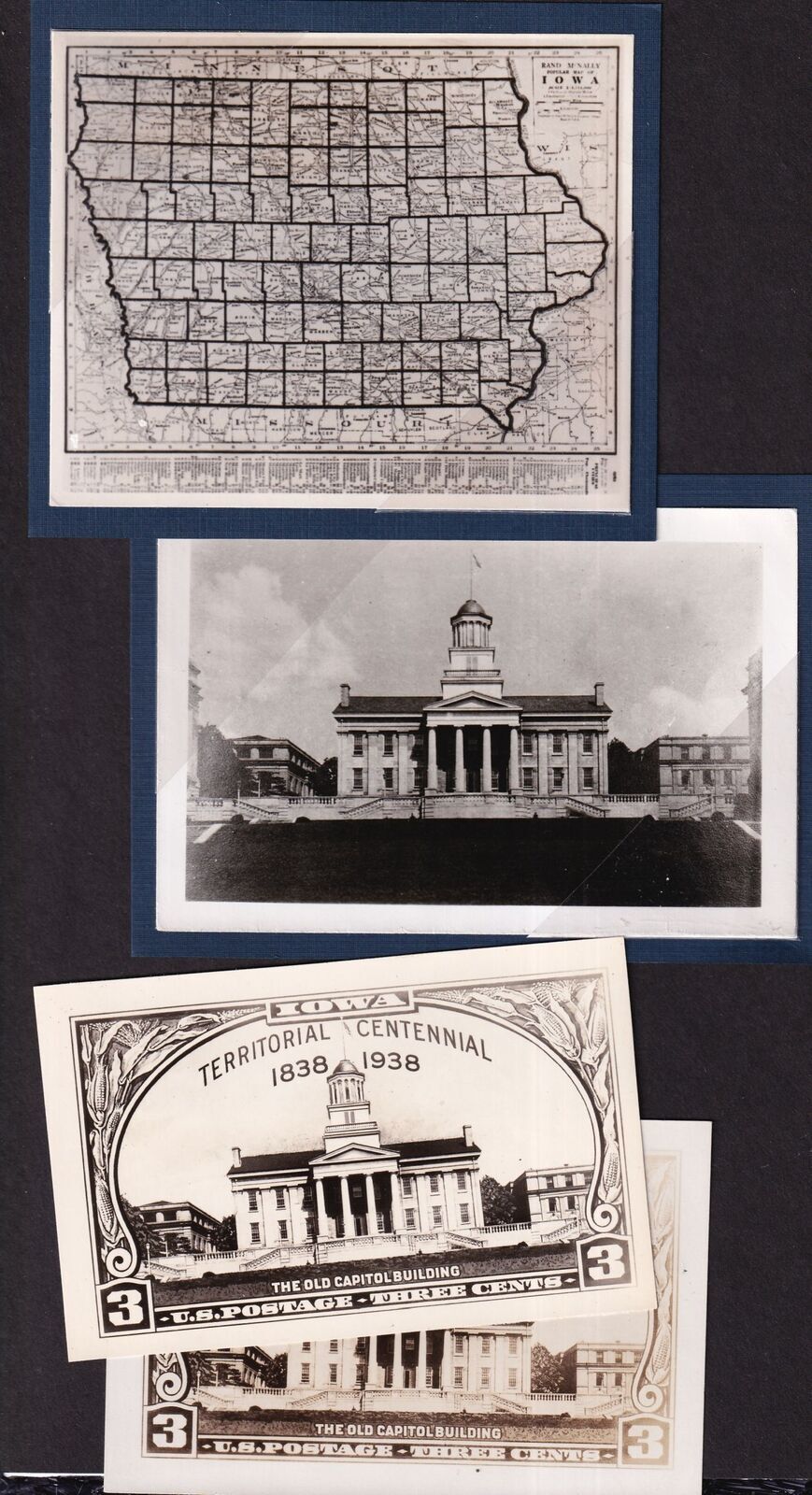 1938 IOWA centennial 100 years Sc 838 collateral photos, USPOD official ...