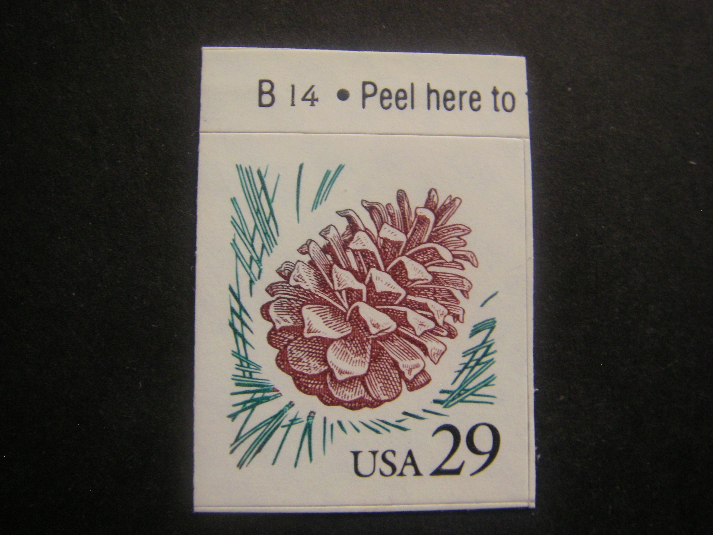 Scott 2491, 29c Pine Cone, PL#B14 Booklet single, MNH Beauty | United ...