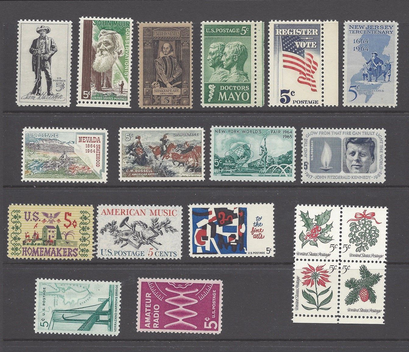 U.S. 1964 Commemorative Year Set 20 MNH Stamps | United States, Stamp ...