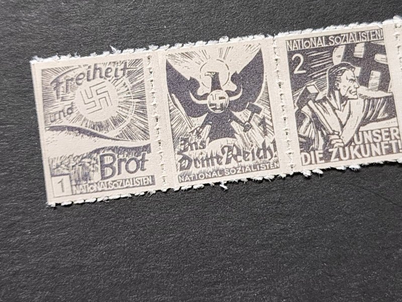 WW2 WWII German Third Reich NSDAP Nazi Germany Adolf Hitler ++ 5 Stamps ...