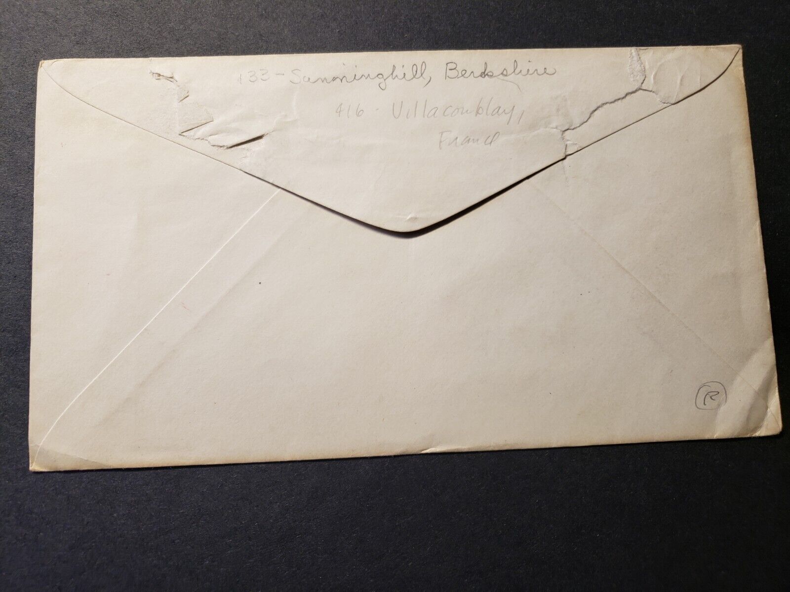 APO 133 SUNNING HILL, ENGLAND, UK 1945 WWII Army Cover 490 QM Depot Co ...