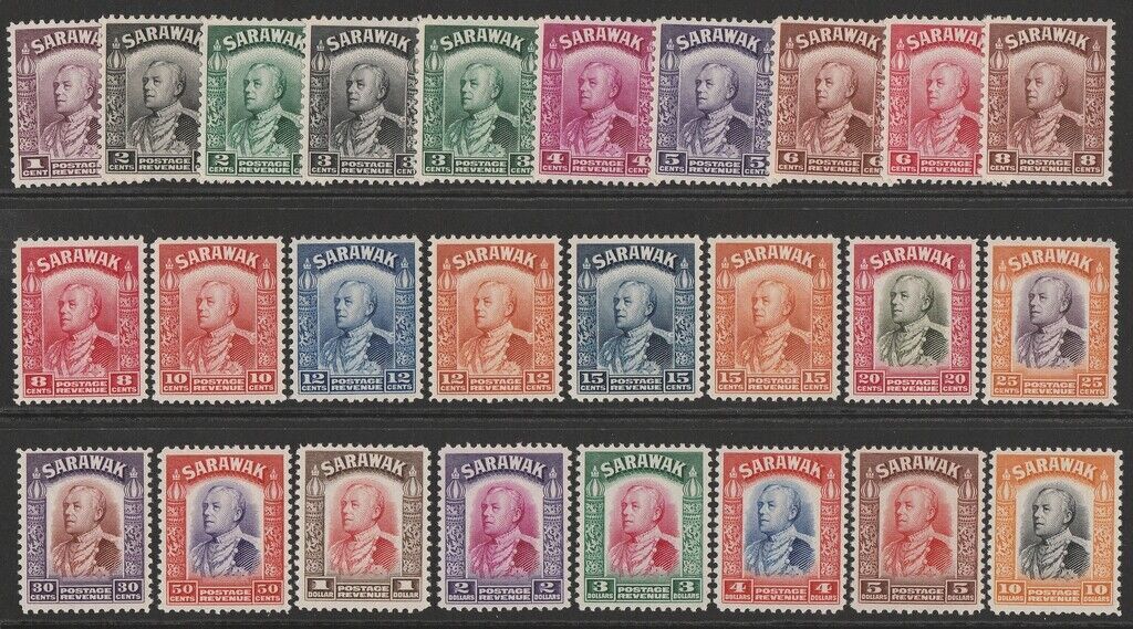 SARAWAK 1934 Brooke set 1c-$10. MNH **. | Asia - Malaysia, Stamp / HipStamp