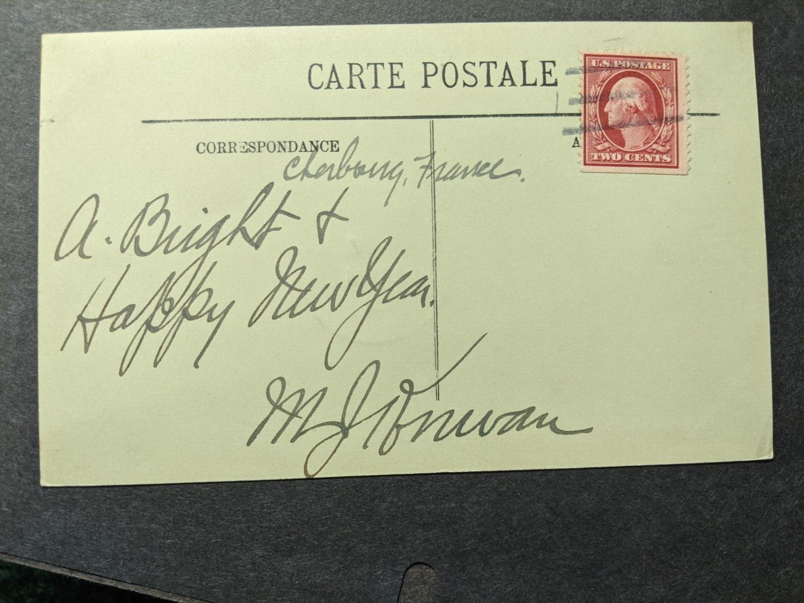 Battleship USS NORTH DAKOTA BB-29 Naval Postcard 1919 CHERBOURG, FRANCE ...