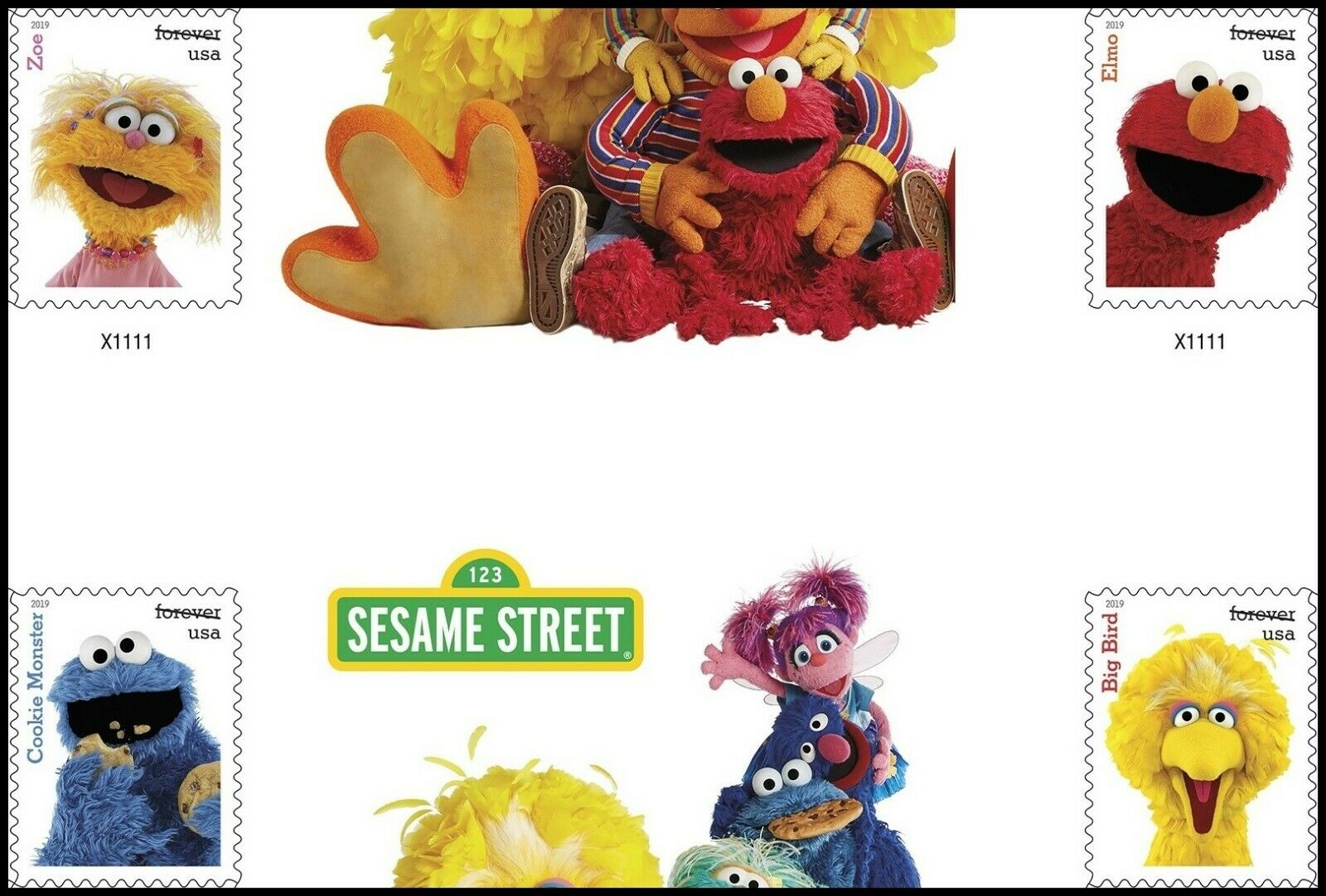 US 5394 Sesame Street F cross gutter block 4 MNH 2019 | United States ... US 5394 Sesame Street F cross gutter block 4 MNH 2019 | United States ...