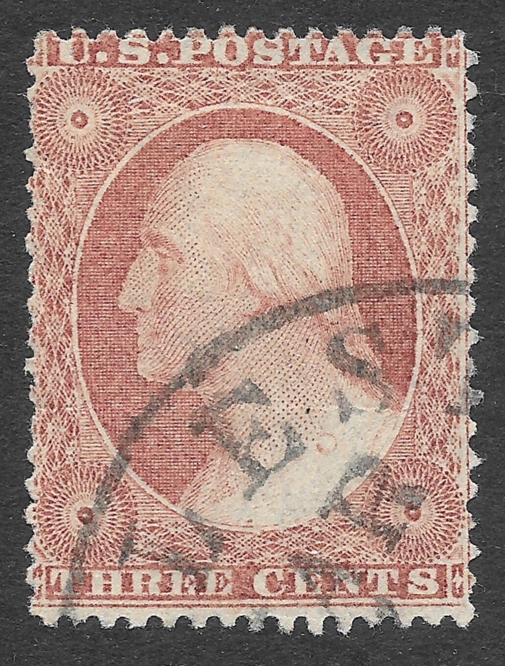 Used 1857 Scott #25 Type I 3c Early Perforated Postage Stamp, cv $190 ...