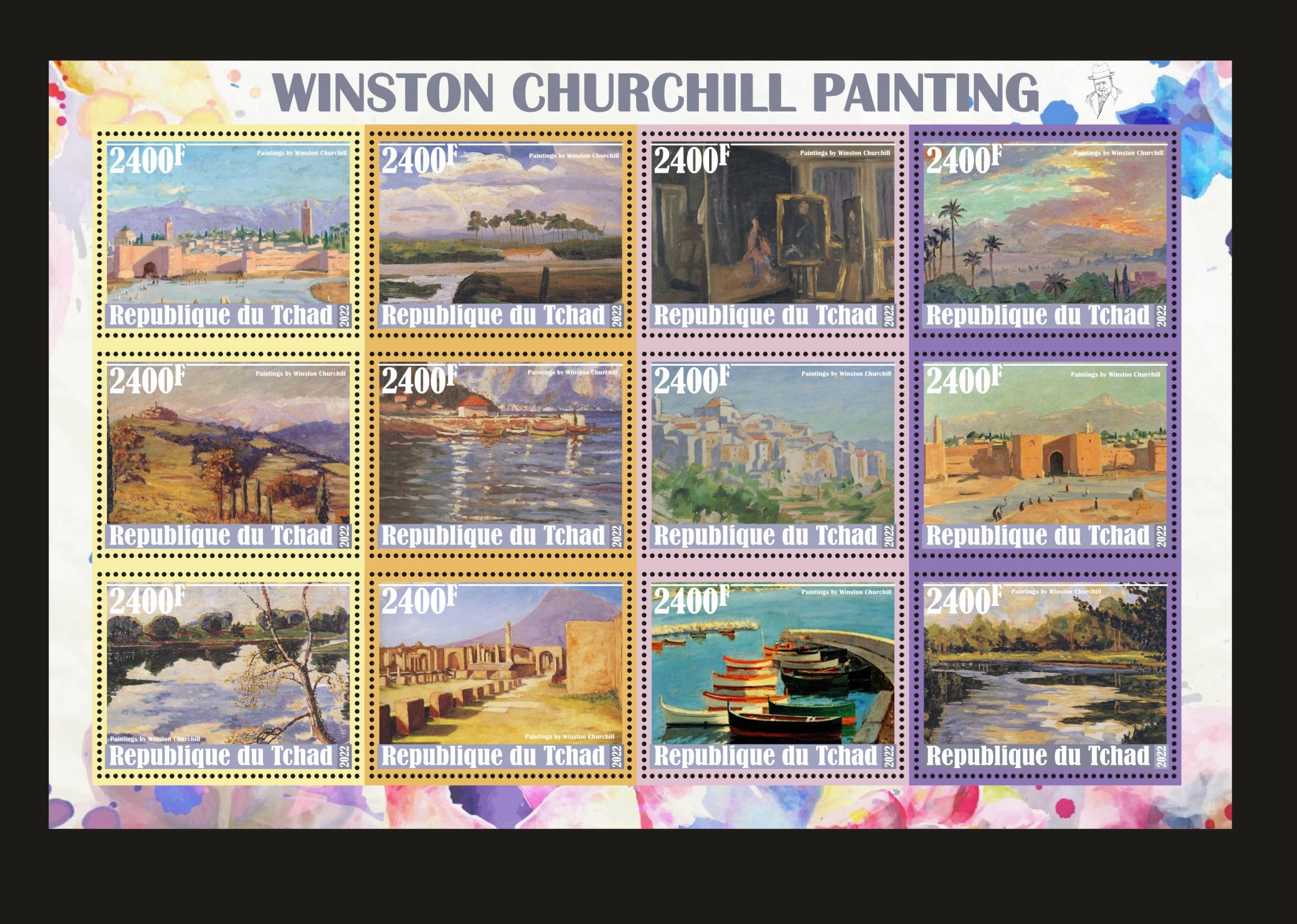 Stamps. Famous People,Winston Churchill ART 2022 year 1 sheets NEW ...