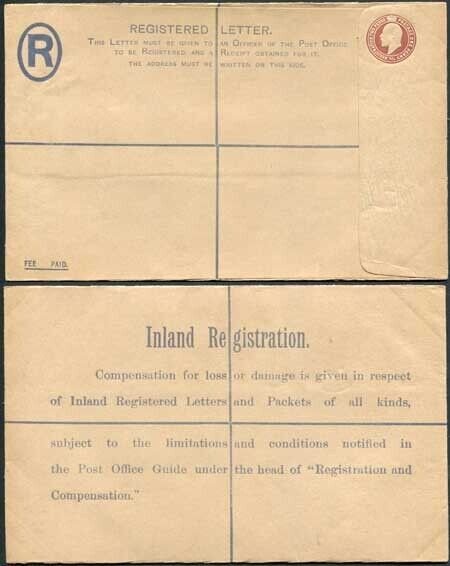 RP24 KEVII 3d Registered Envelope Size H no code letters MINT | United ...