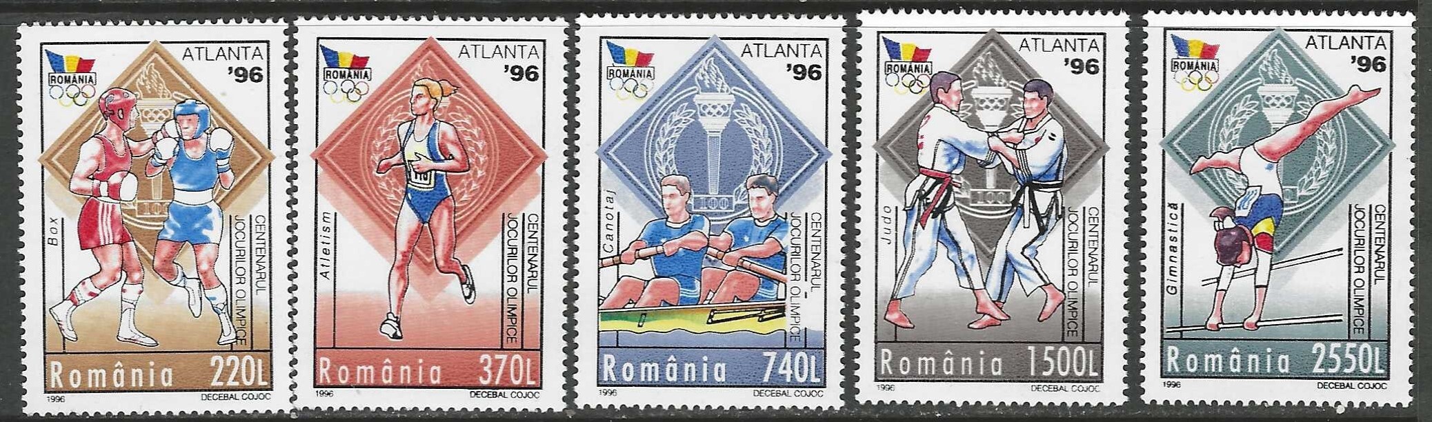 Romania 1996 Atlanta Olympics Set Sc 4093-4097 MNH | Europe - Romania ...