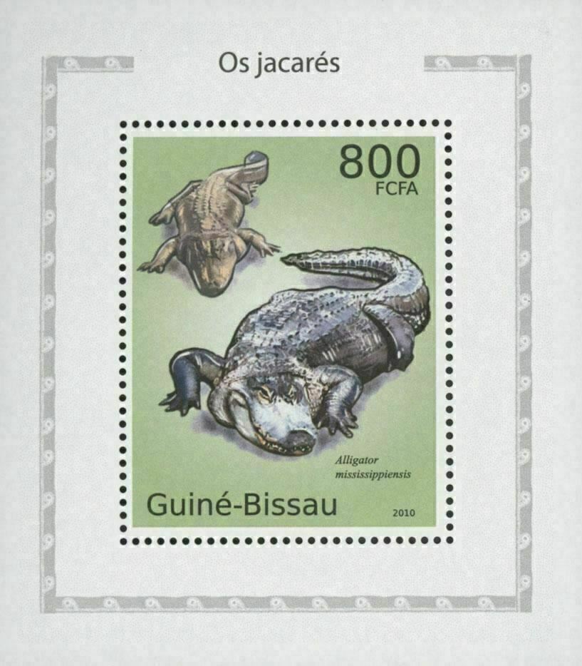 Alligators Stamp Reptile Mississippiensis Reptiles Miniature Sov. Sheet ...