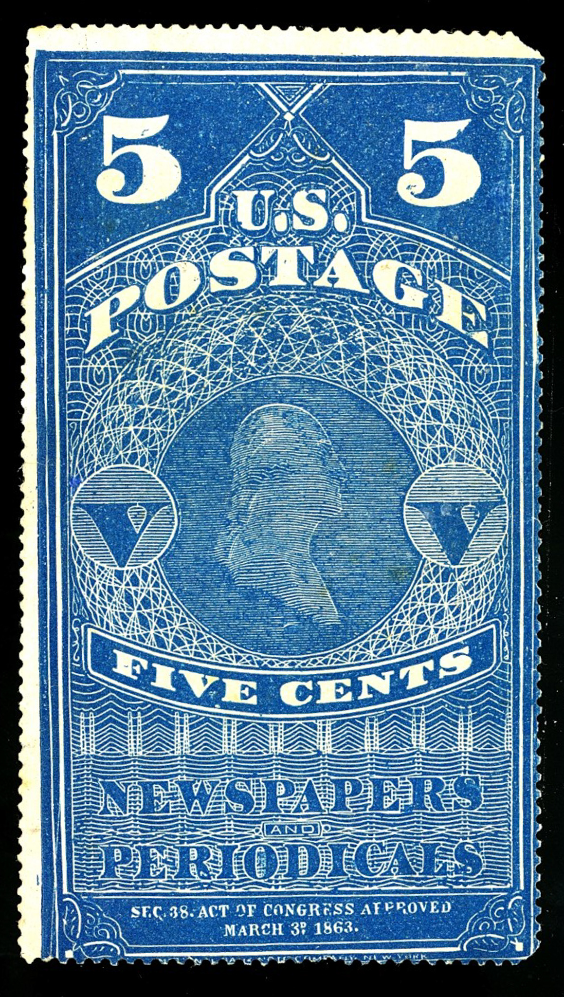 U.S. #Pr5 Unused Some Stains | United States, Newspaper Stamps Stamp ...