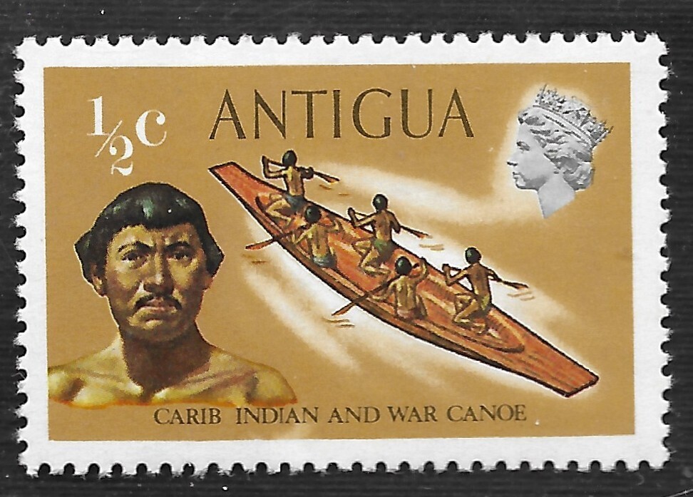 Antigua #241 1/2c Ships - Carib Indian and War Canoe ~ MNH | Caribbean ...