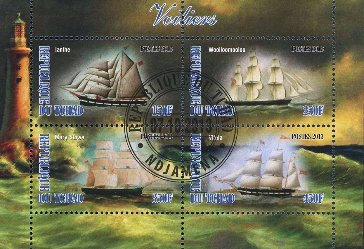 Sailing Ship Boat Ocean Lighthouse Souvenir Sheet of 4 Stamps ...