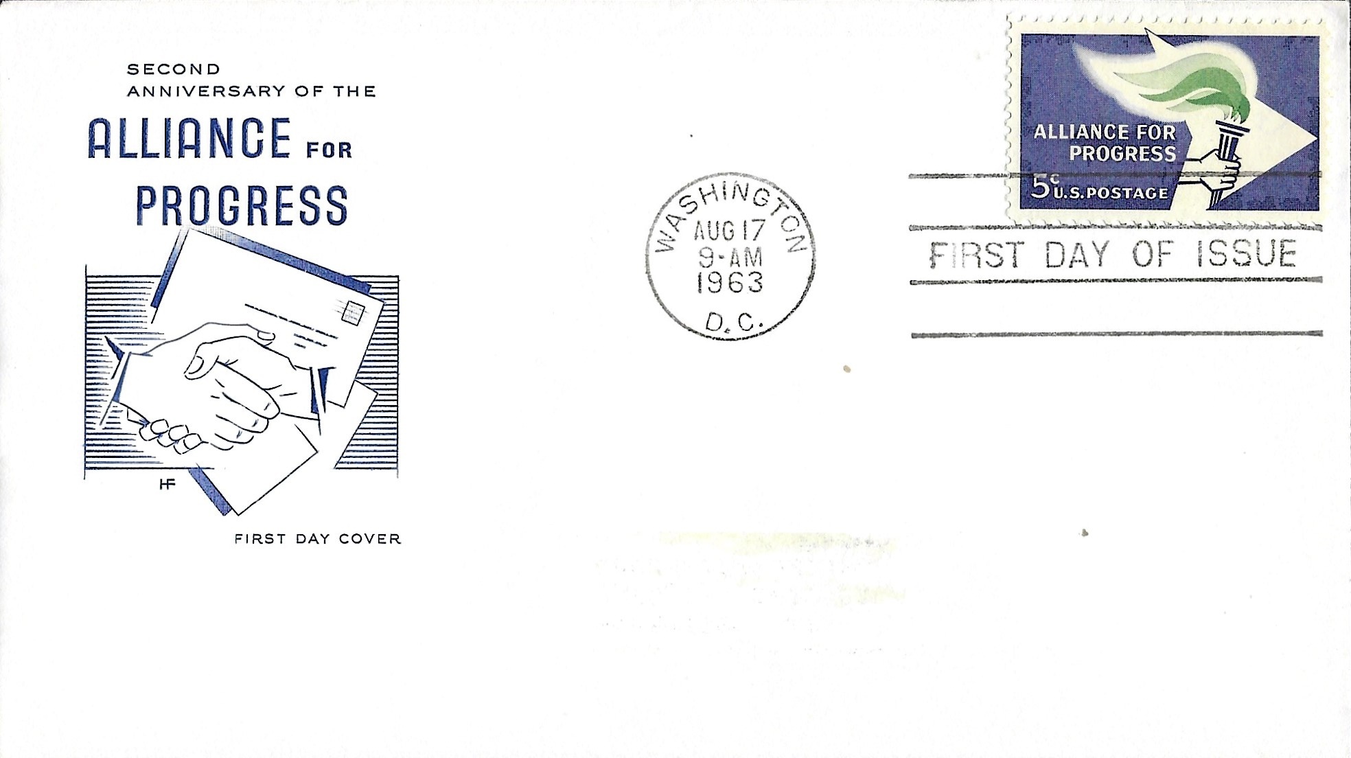1963 FDC, #1234, 5c Alliance of Progress, House of Farnam | United ...