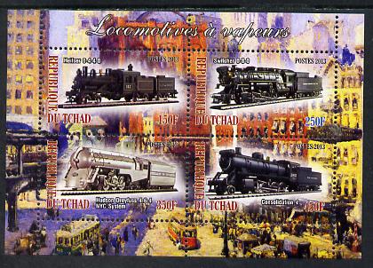 TCHAD CHAD SHEET LOCOMOTIVES TRAINS / HipStamp